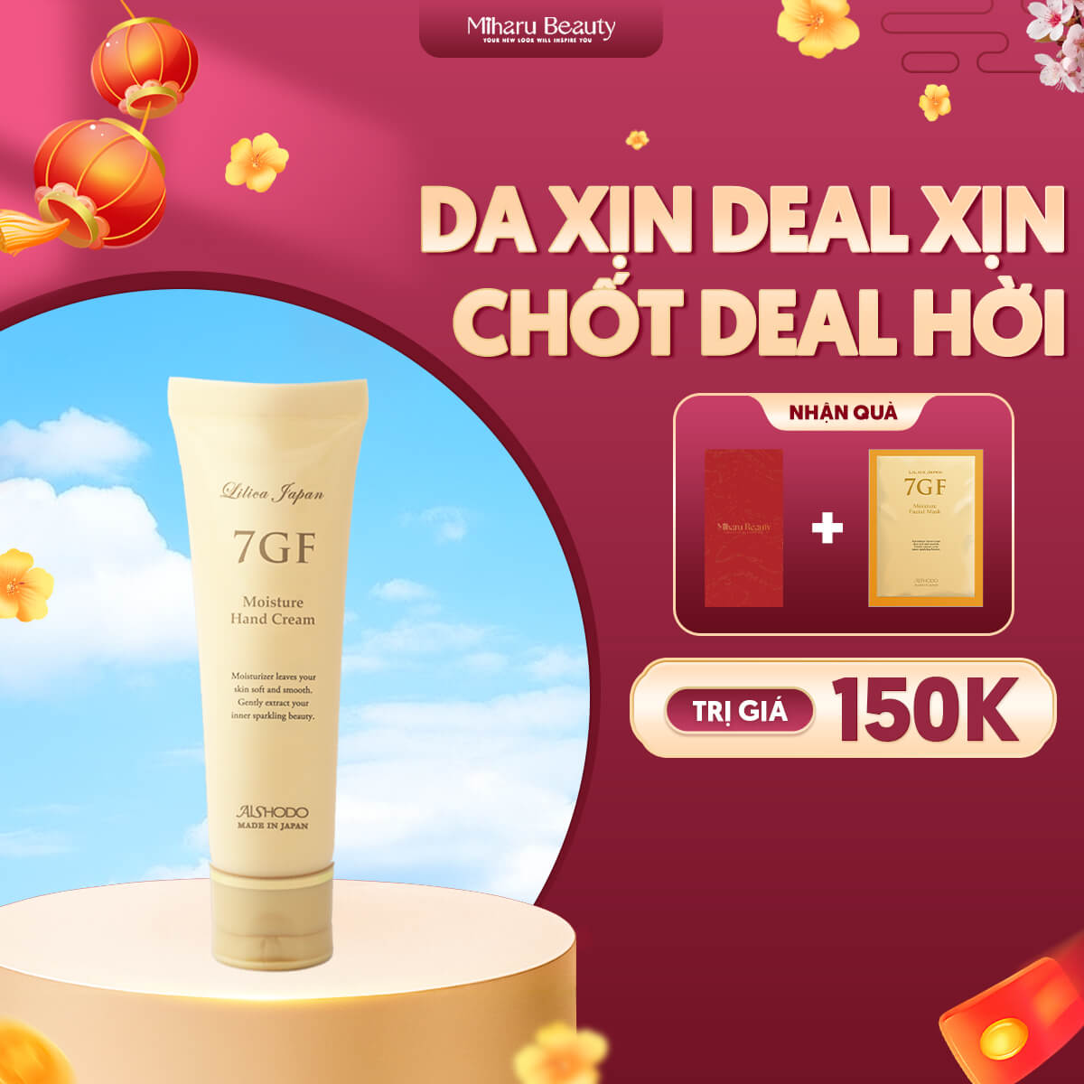 Kem dưỡng da tay mềm mịn tinh chất Peptide và Collagen - 7GF Moisture ...